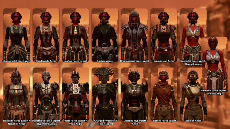 Craftable Sith Armors