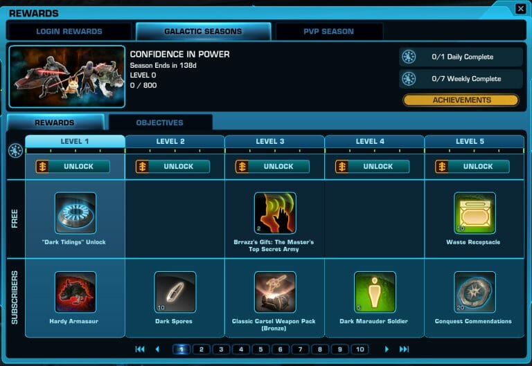 SWTOR Galactic Season 5 + Rewards