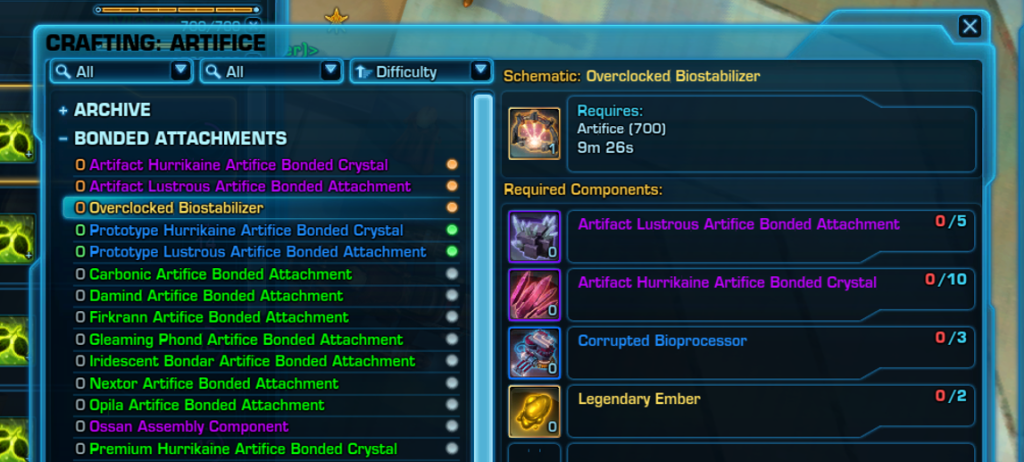 New Augments on SWTOR Public Test Server