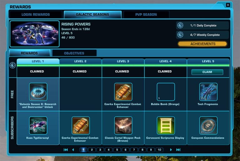 SWTOR Galactic Seasons Guide and Rewards – Season 8, Rising Powers!